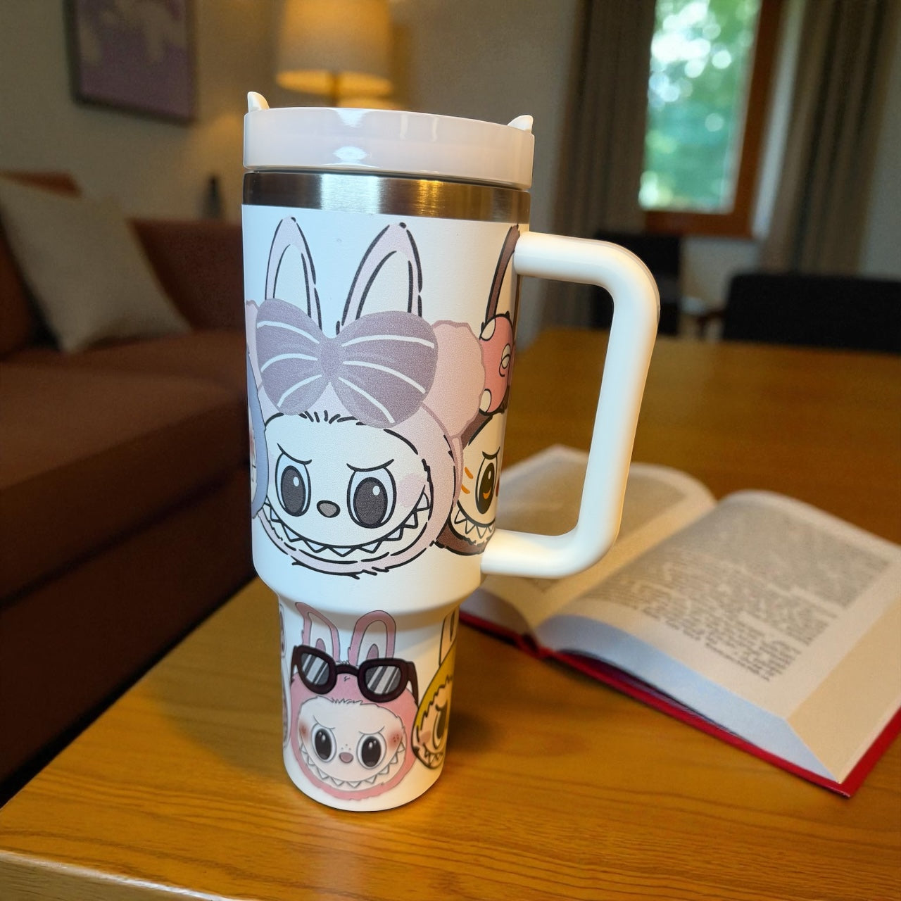 40 oz Labubu White Large Character Insulated Tumbler – Jellybean Cuties