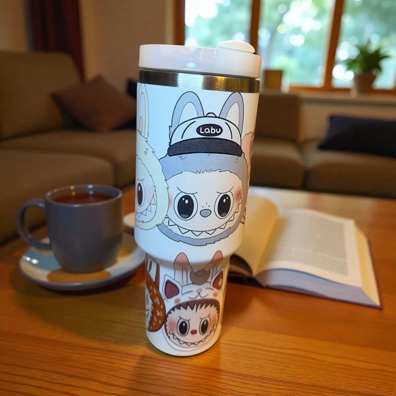 40 oz Labubu White Large Character Insulated Tumbler – Jellybean Cuties